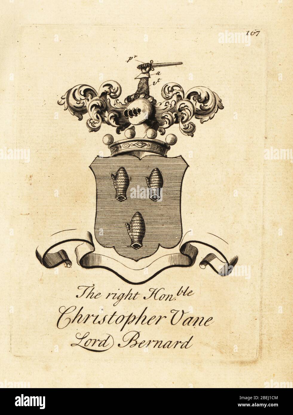 Coat of arms of the Right Honourable Christopher Vane, Lord Bernard ...