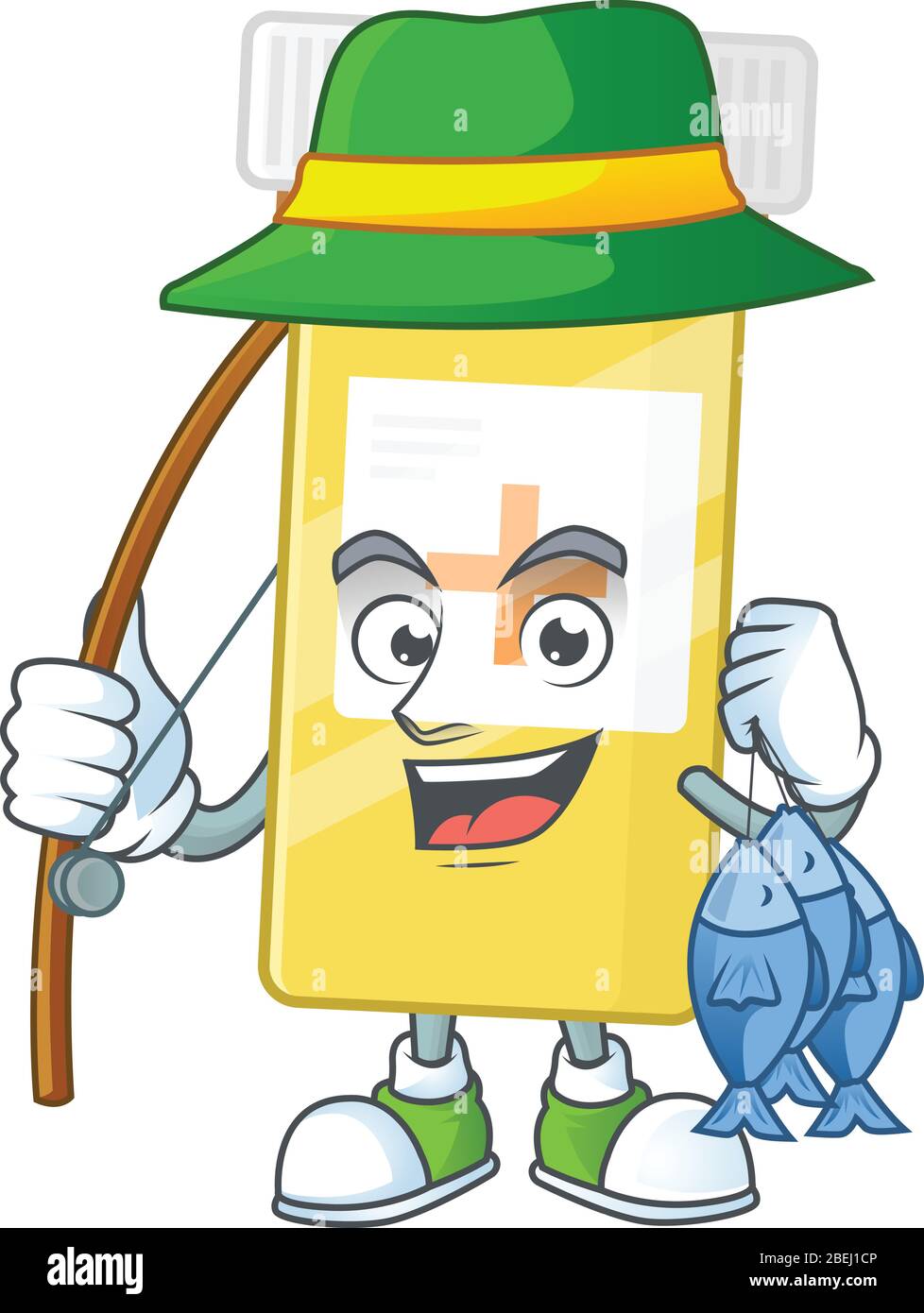 A Picture of medicine bottle fisher mascot design catch a fish Stock ...