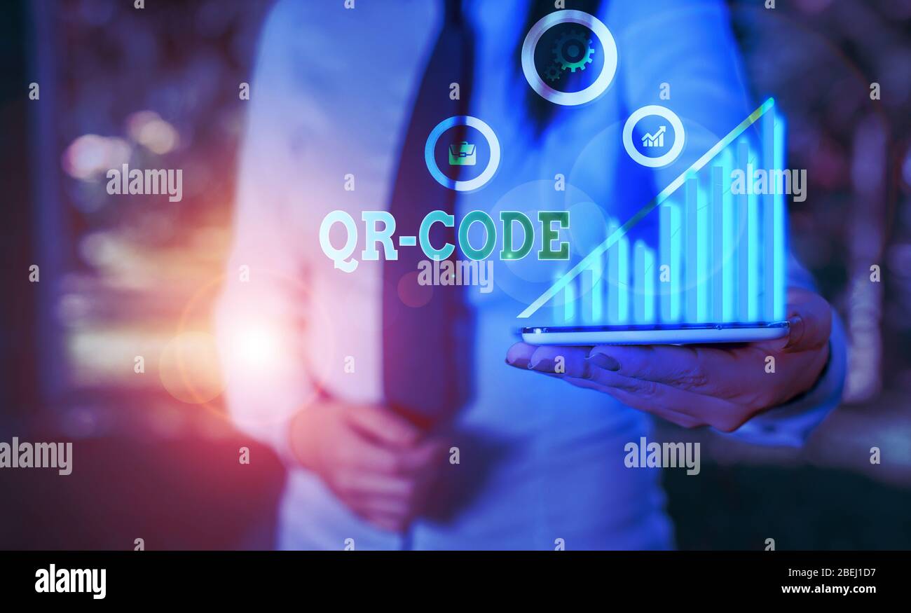 Writing note showing Qr Code. Business concept for the trademark for a ...