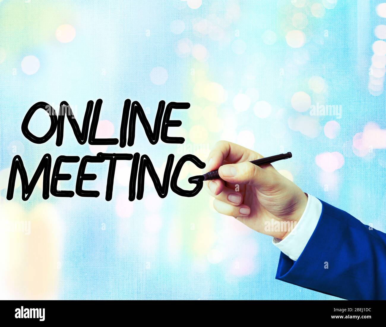 Word writing text Online Meeting. Business photo showcasing a meeting ...