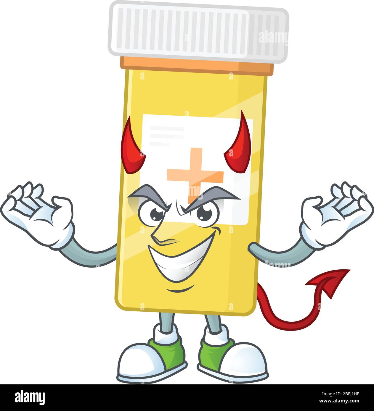 A picture of devil medicine bottle cartoon character design Stock ...