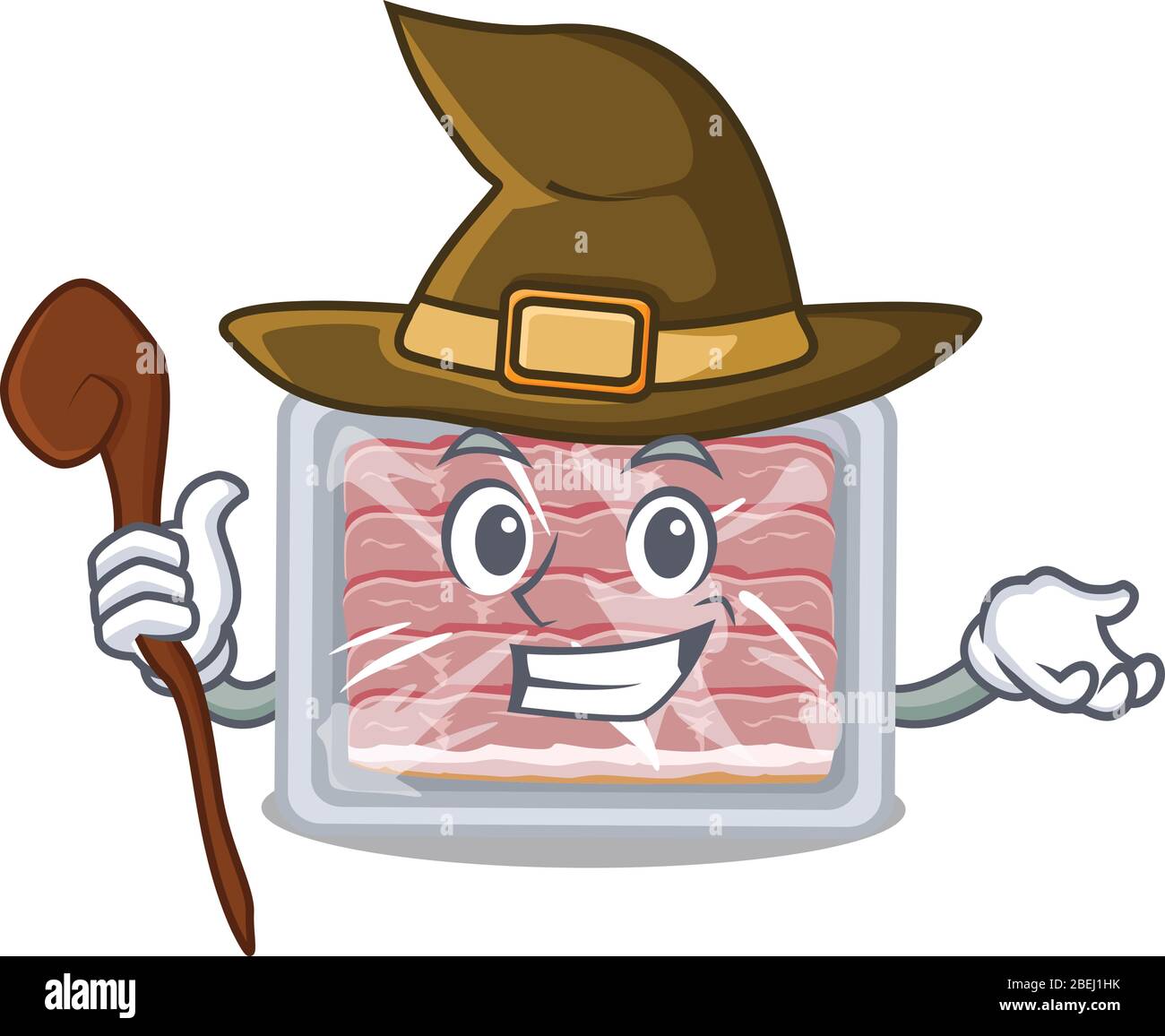Frozen smoked bacon sneaky and tricky witch cartoon character Stock ...