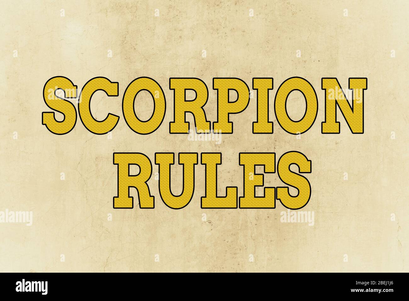 Writing note showing Scorpion Rules. Business concept for Dystopian ...