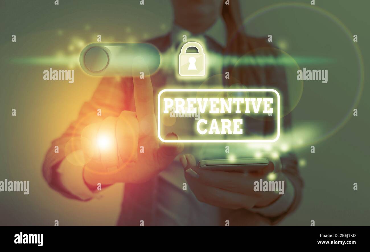 Conceptual hand writing showing Preventive Care. Concept meaning care ...