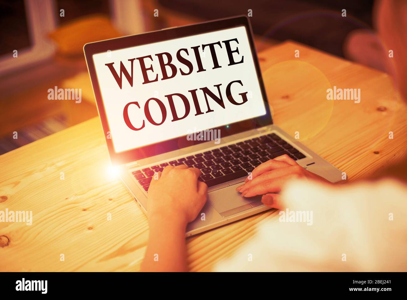 Writing note showing Website Coding. Business concept for system of ...