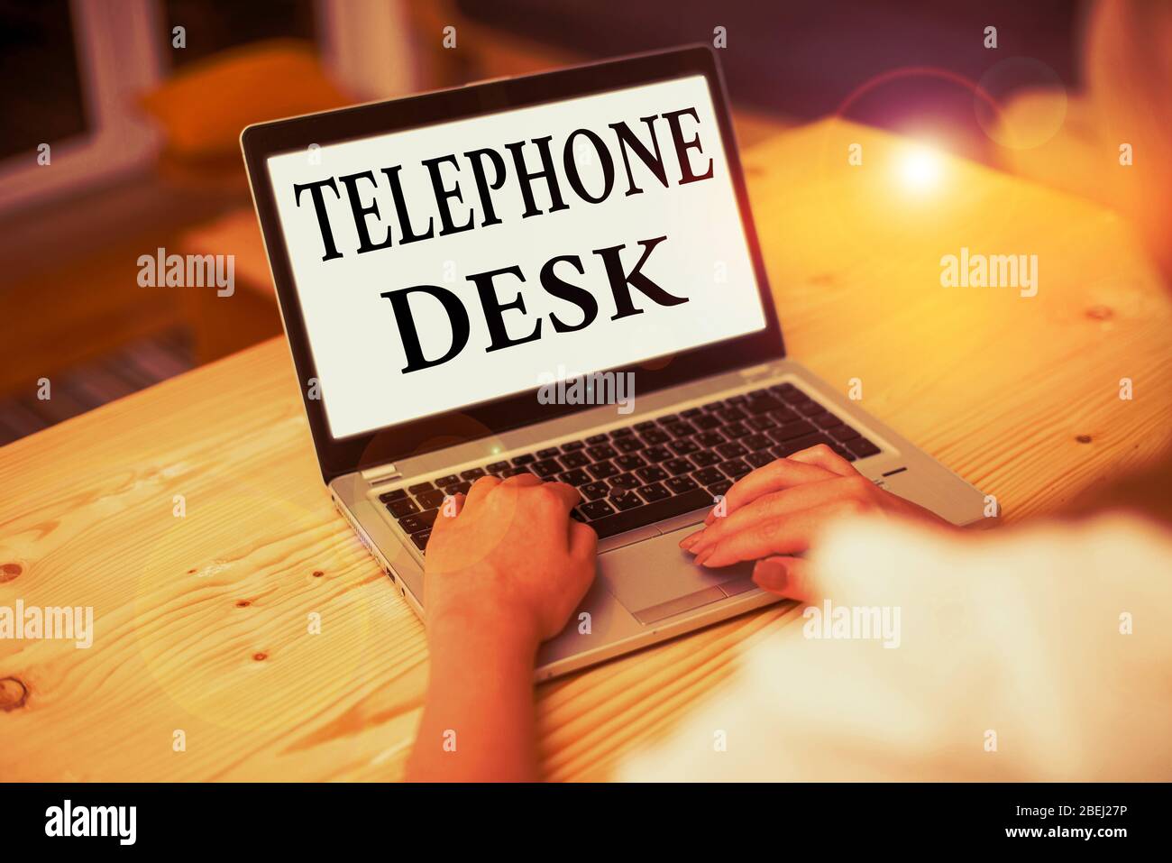 Writing note showing Telephone Desk. Business concept for provide a ...