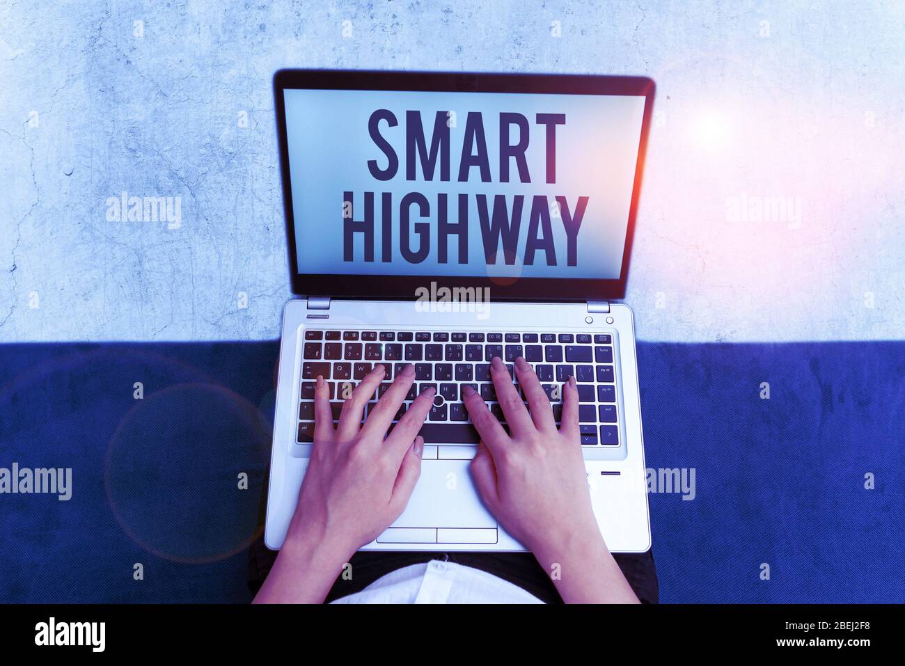 Writing note showing Smart Highway. Business concept for Highways that ...