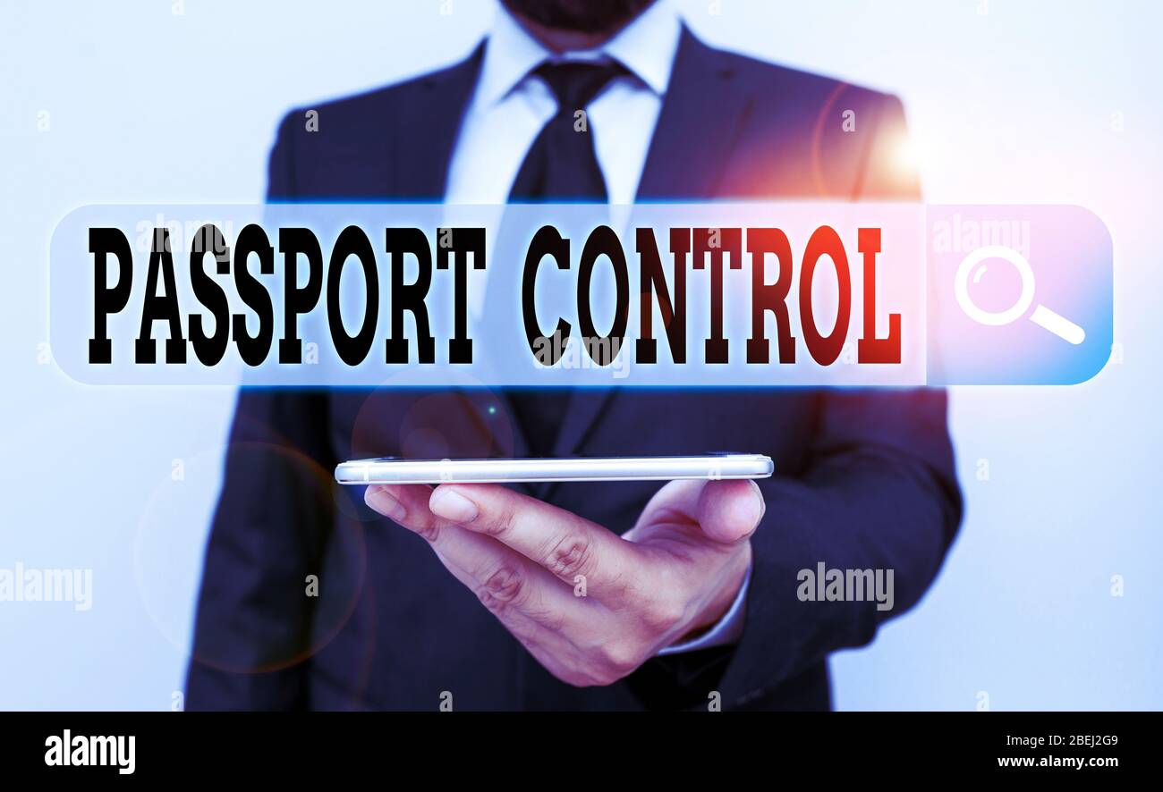 Conceptual hand writing showing Passport Control. Concept meaning the ...