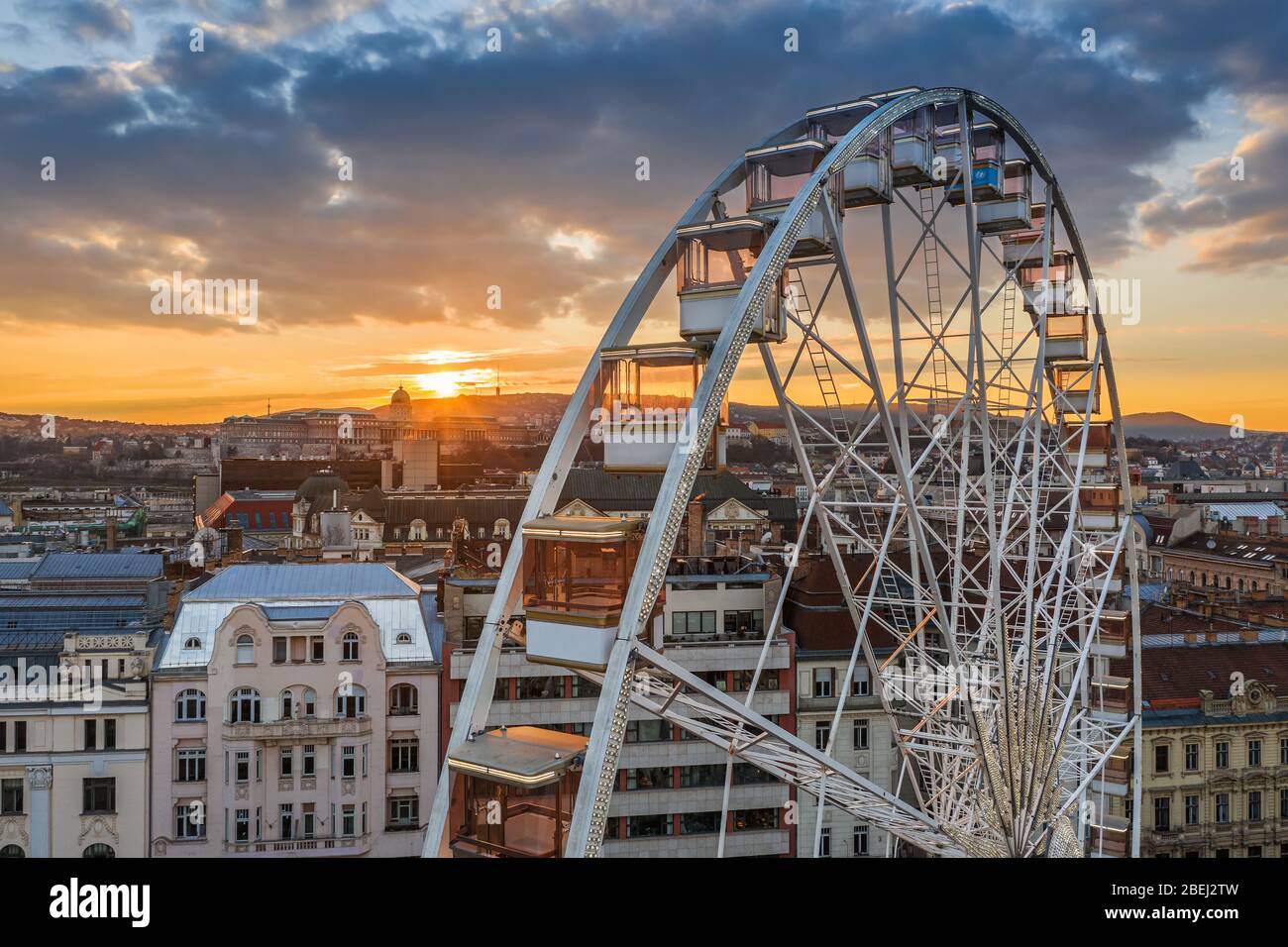 Budapest, Hungary - Aerial view of the famous ferris wheel of Budapest ...