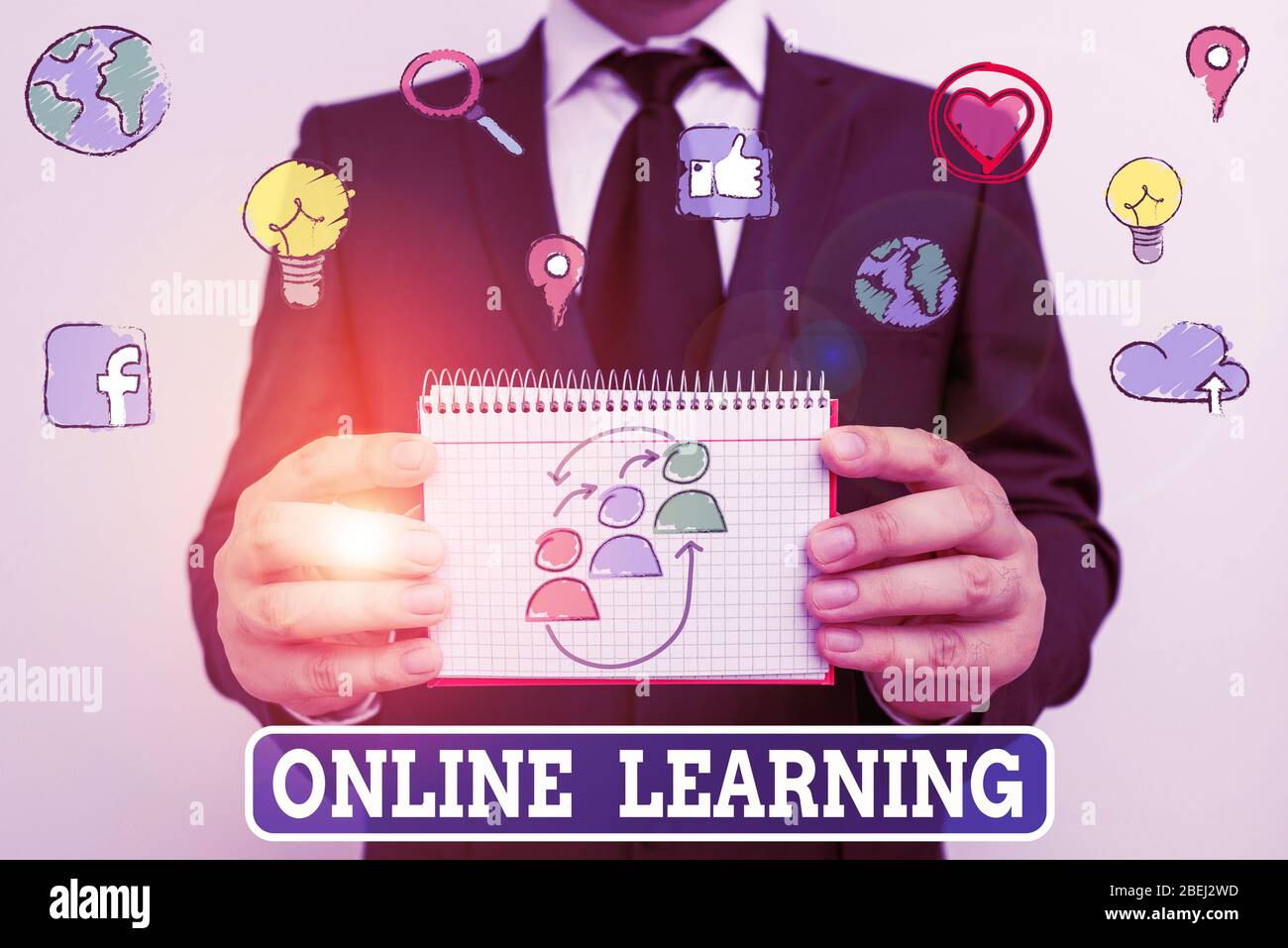 Conceptual hand writing showing Online Learning. Concept meaning ...