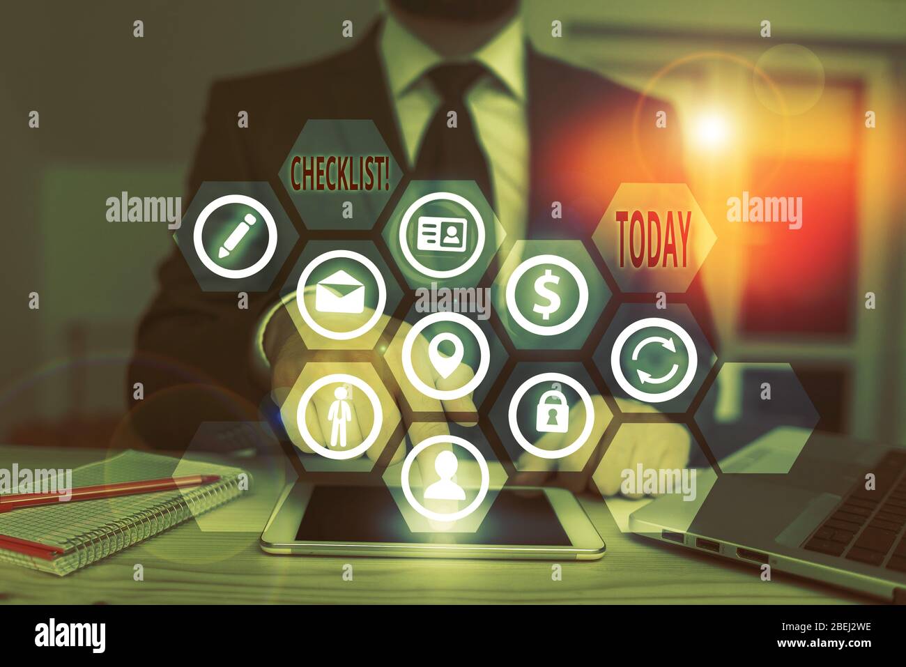 Text sign showing Checklist. Business photo showcasing list items ...