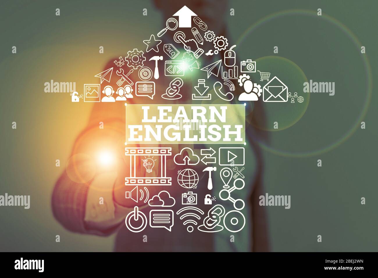 Conceptual hand writing showing Learn English. Concept meaning gain or ...