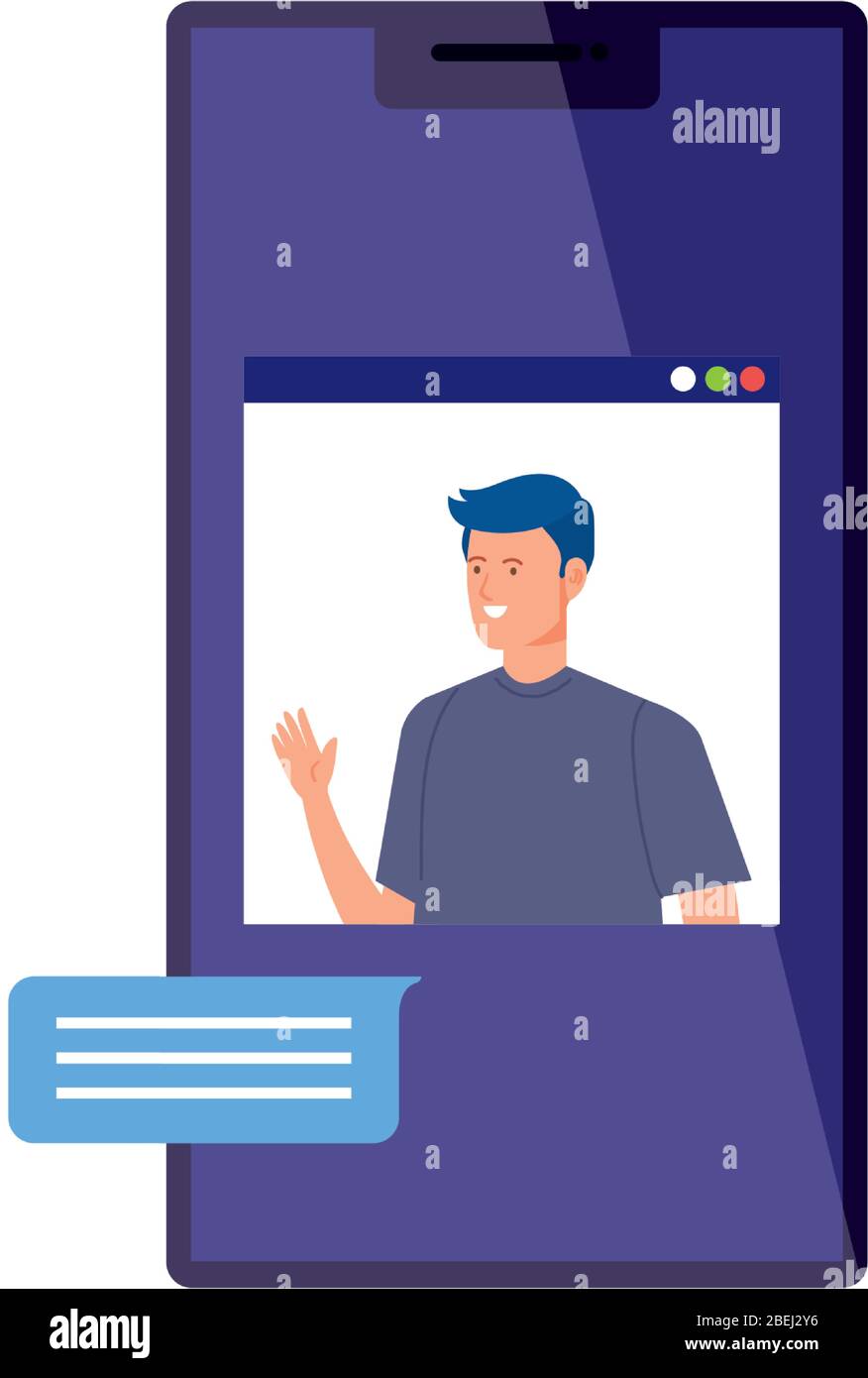 man in video conference in smartphone Stock Vector Image & Art - Alamy