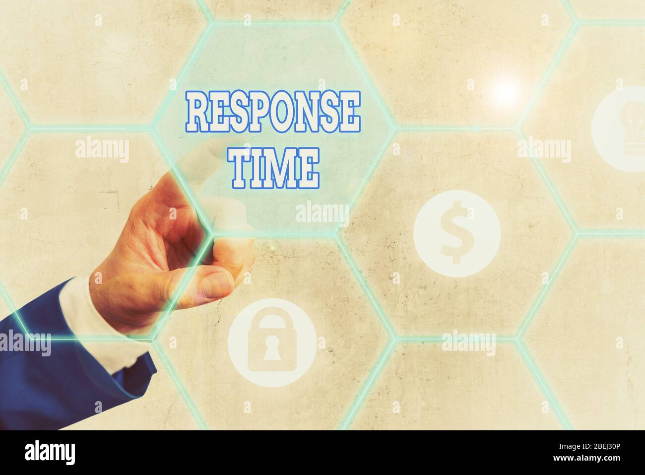Word writing text Response Time. Business photo showcasing The amount ...