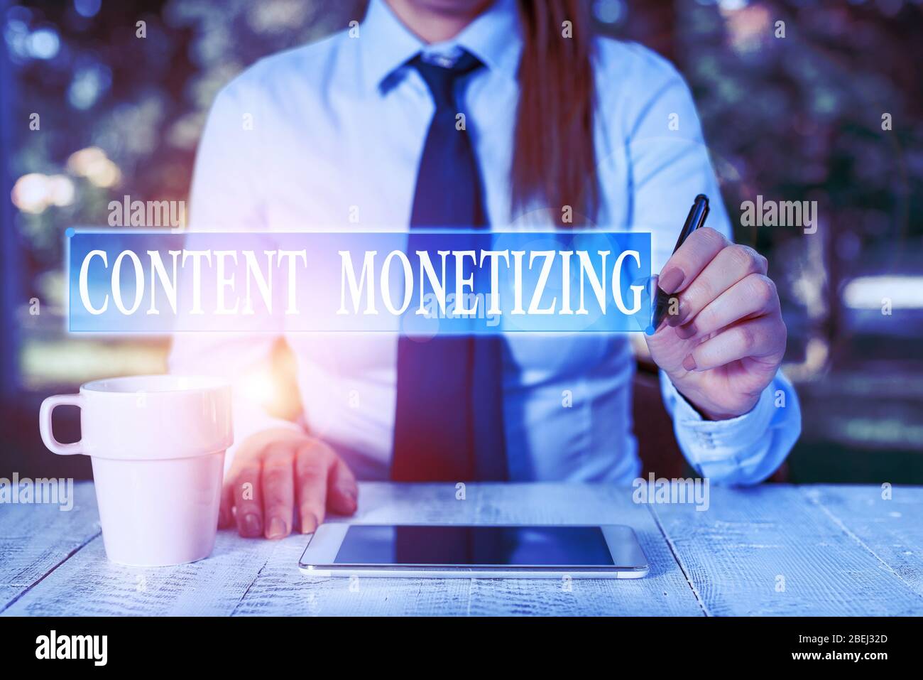 Conceptual hand writing showing Content Monetizing. Concept meaning ...