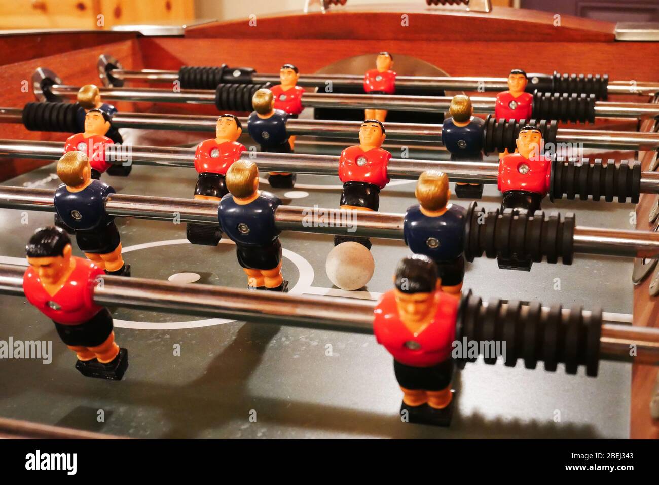 Close-up of retro table football players (foosball Stock Photo - Alamy
