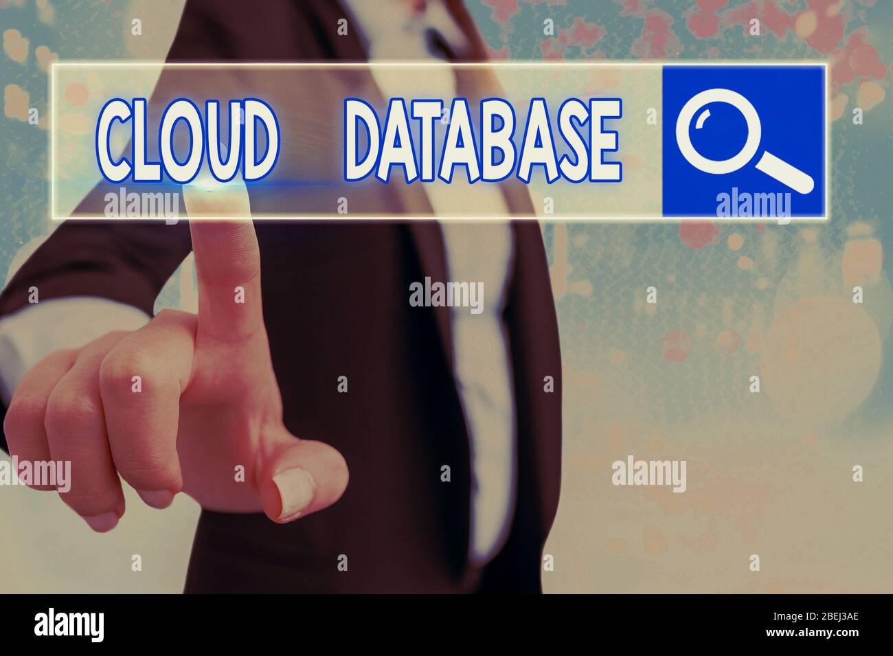 Text sign showing Cloud Database. Business photo text optimized or built for a virtualized ...
