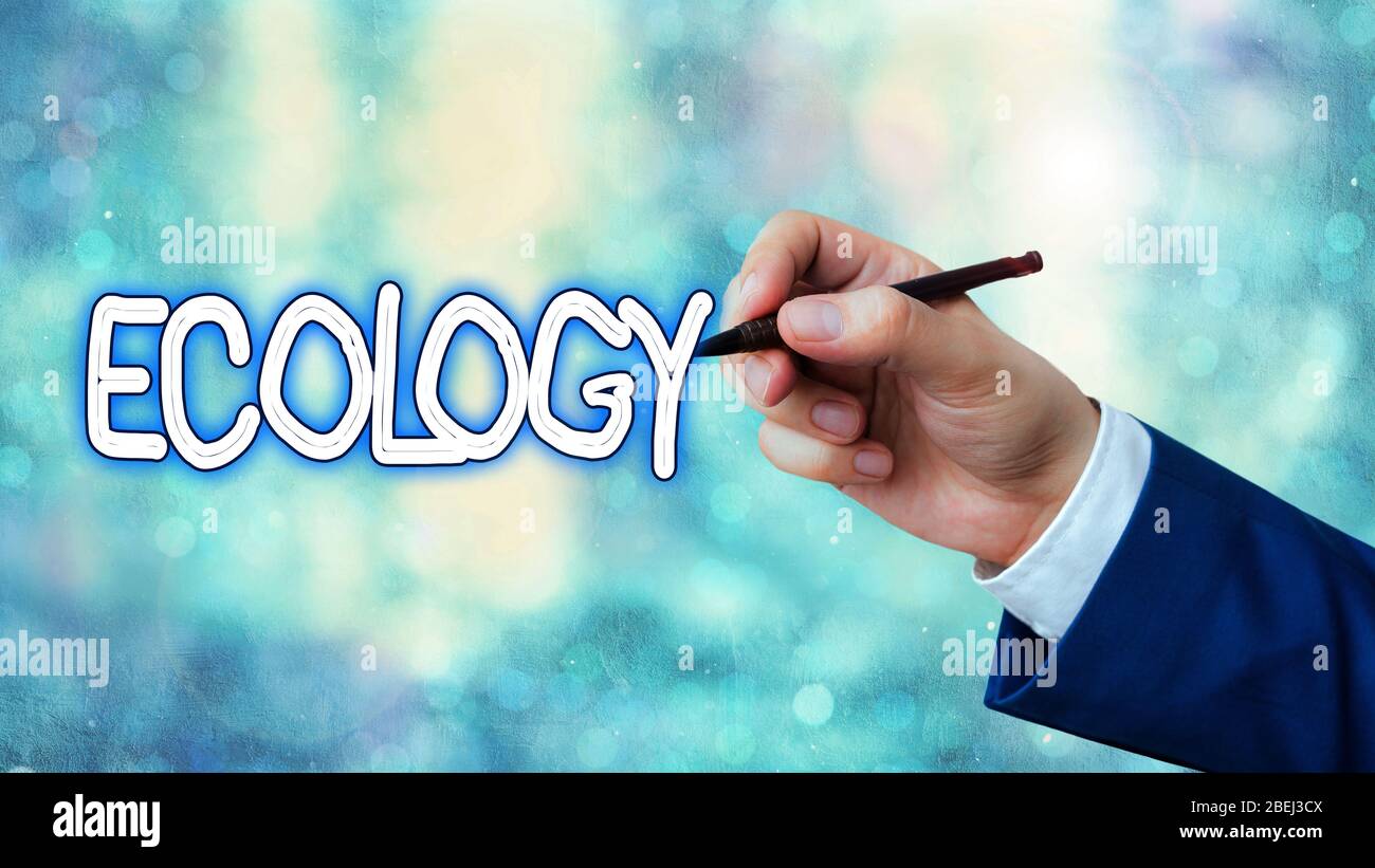 Writing note showing Ecology. Business concept for Branch of science ...