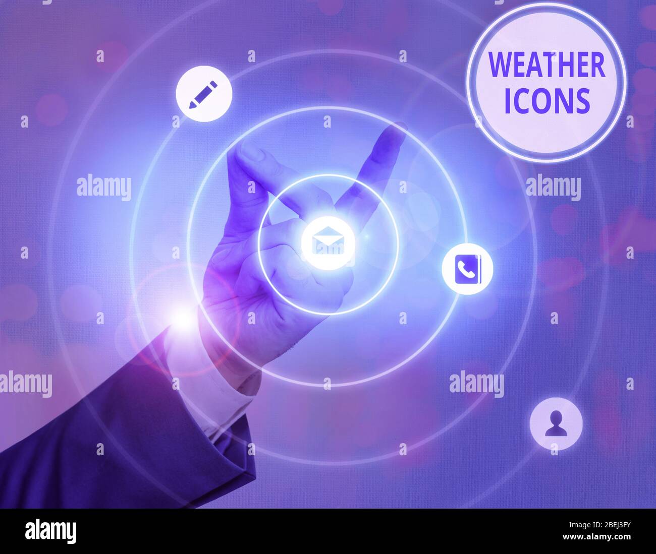 Writing note showing Weather Icons. Business concept for Plotted on a ...