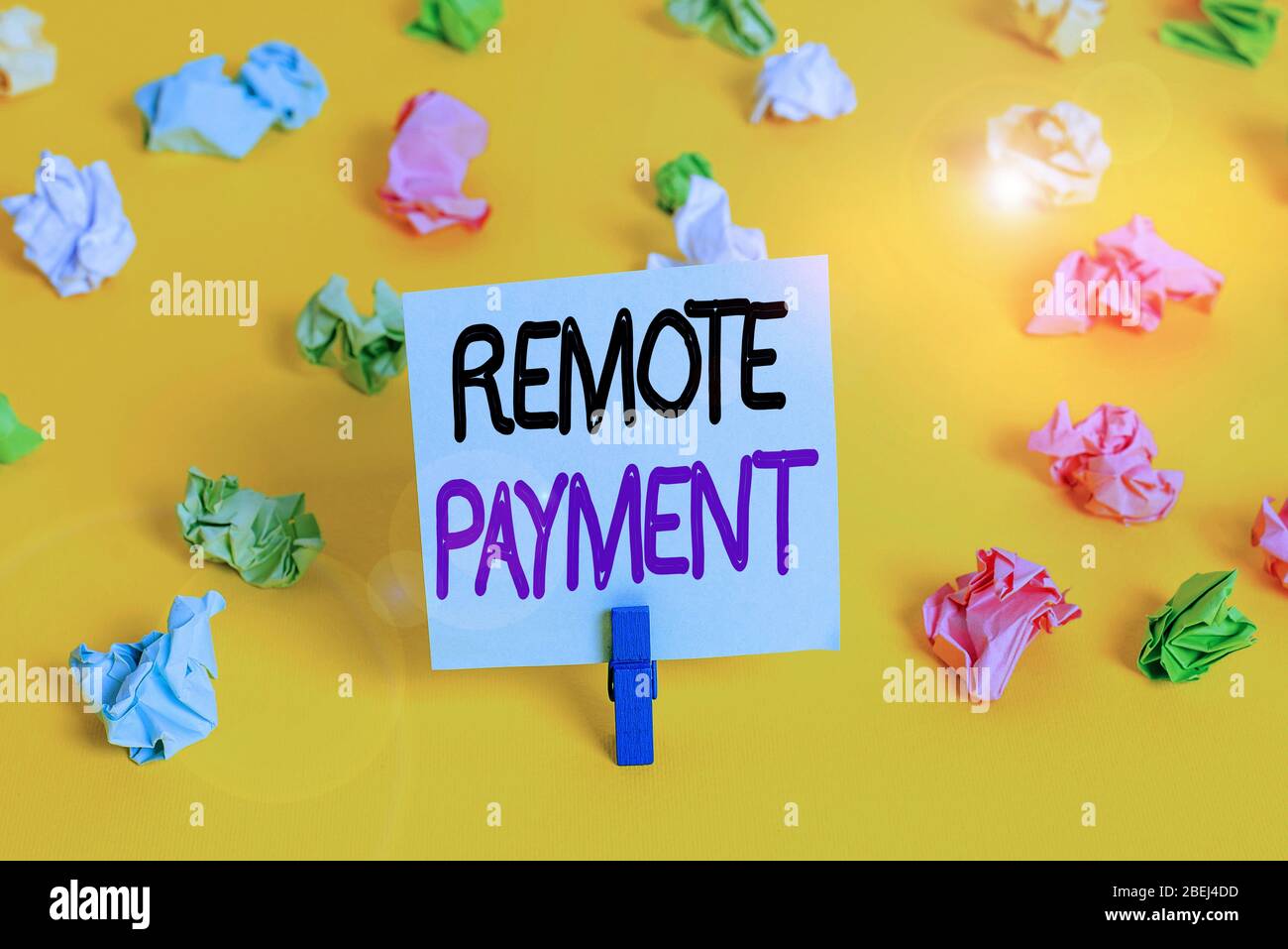 Writing note showing Remote Payment. Business concept for payment ...