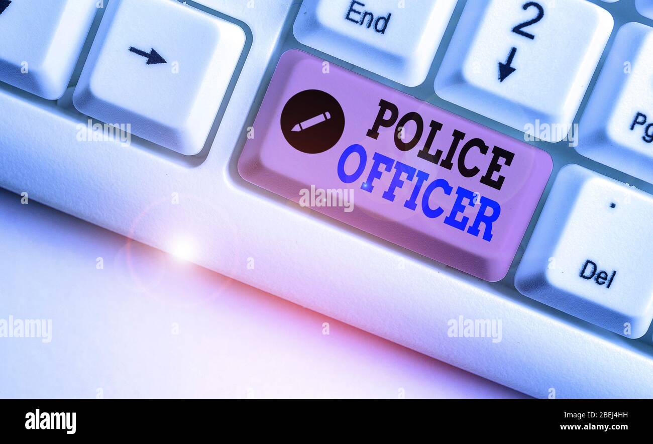 Handwriting text Police Officer. Conceptual photo a demonstrating who ...