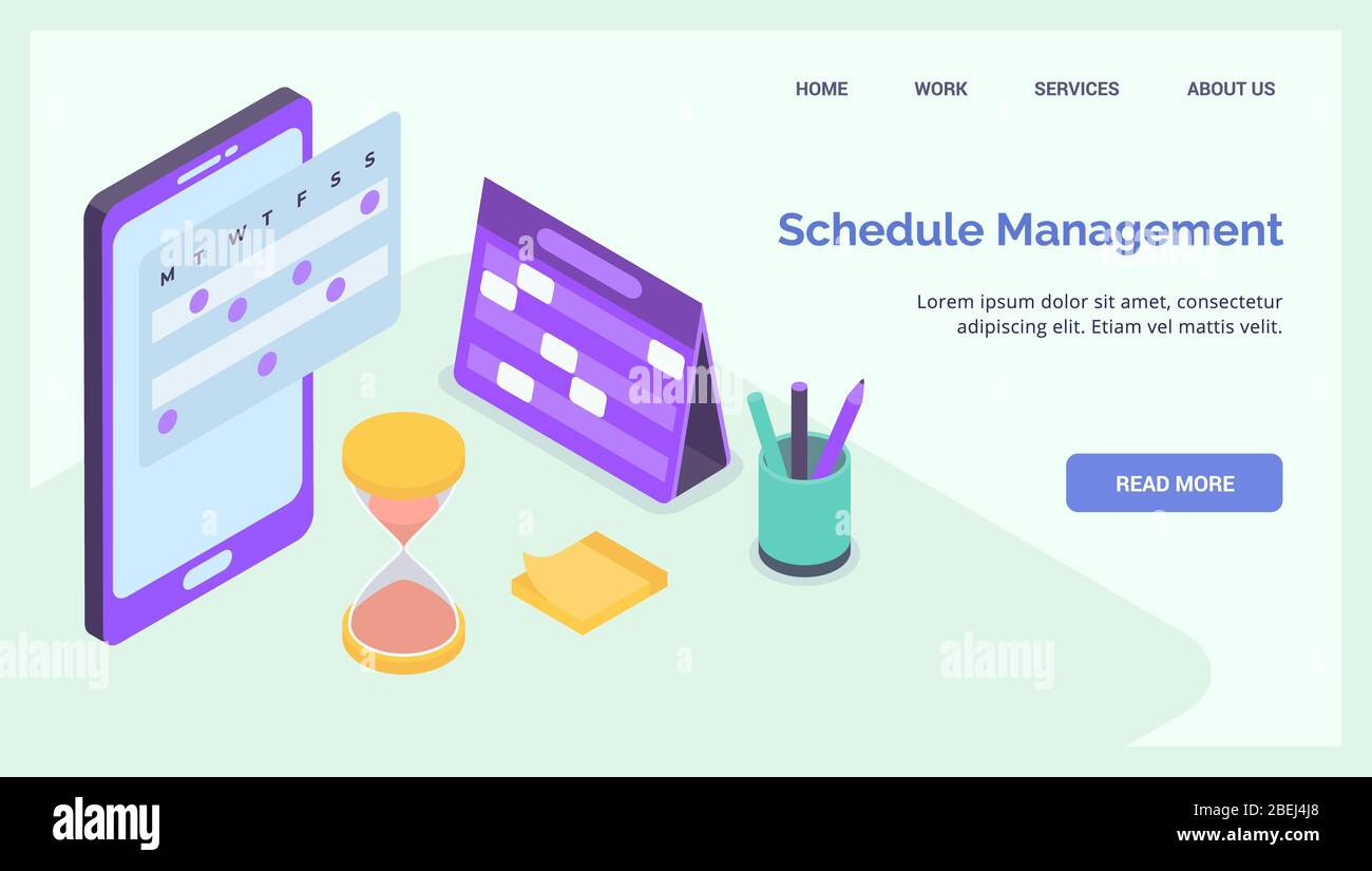 project schedule management business for website landing homepage ...