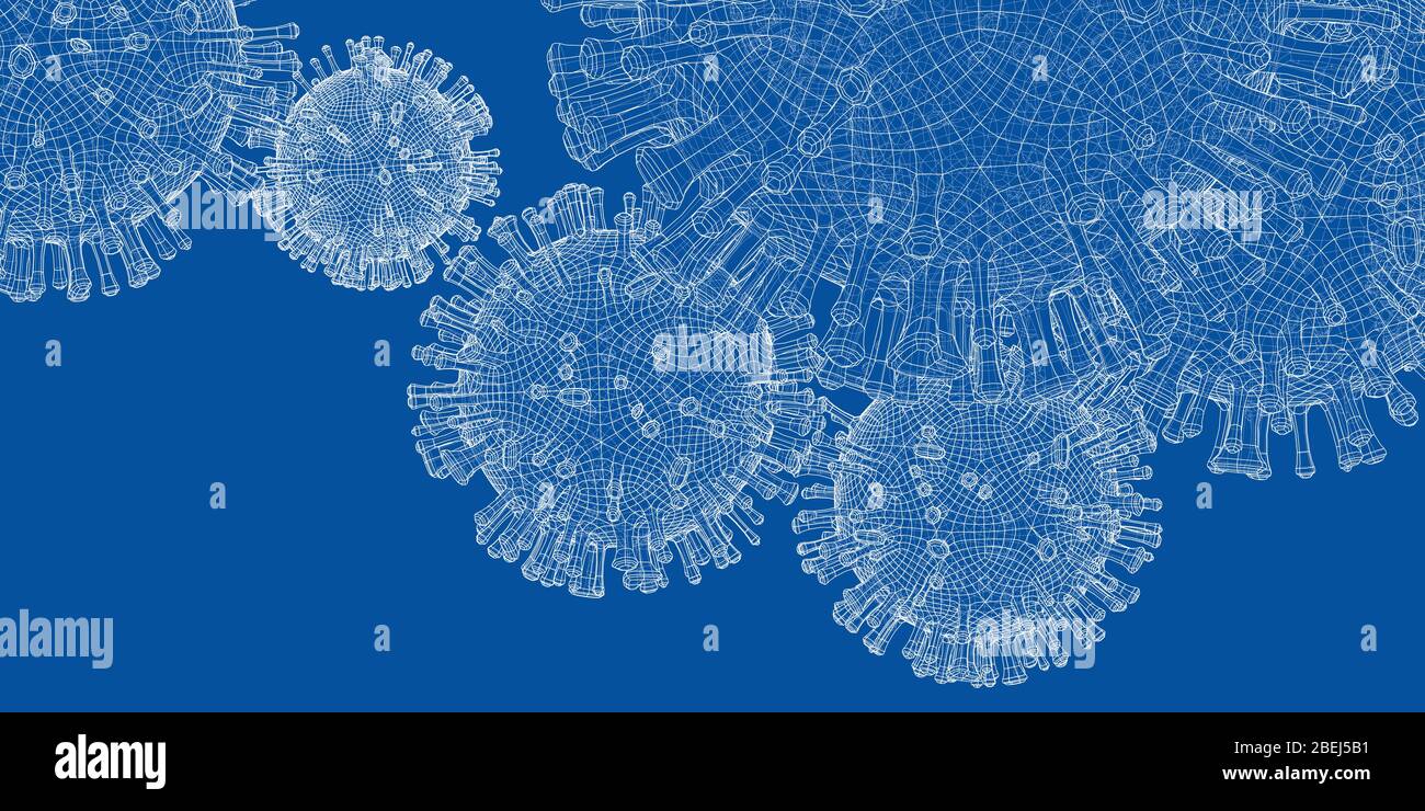 Vector wire-frame model of a virus Stock Vector Image & Art - Alamy