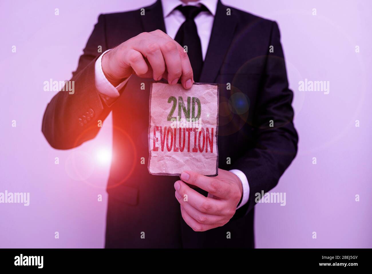 Handwriting text 2Nd Evolution. Conceptual photo change in the ...