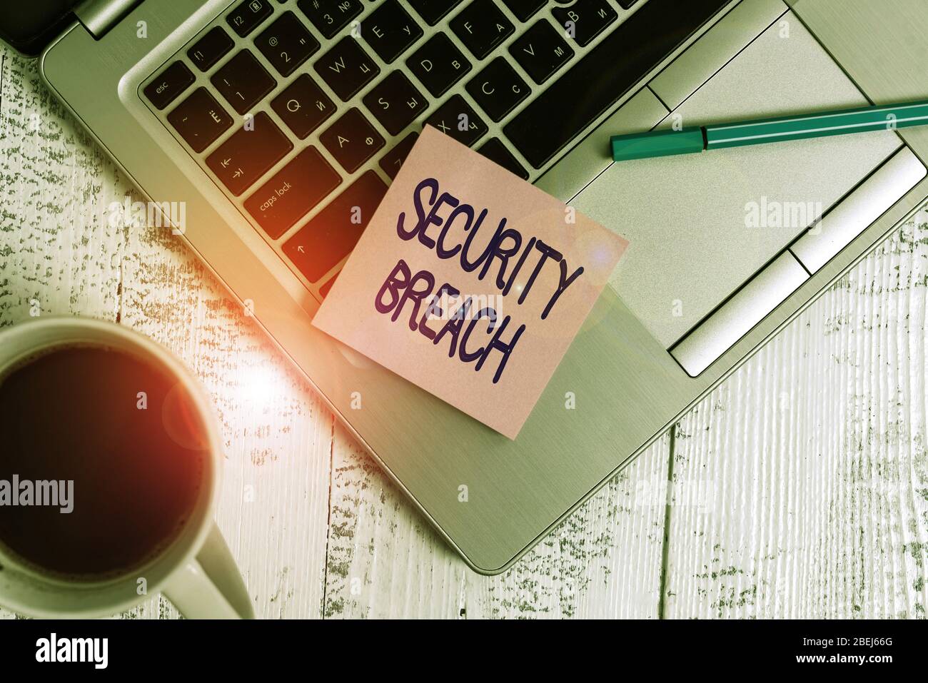 Writing note showing Security Breach. Business concept for any incident ...