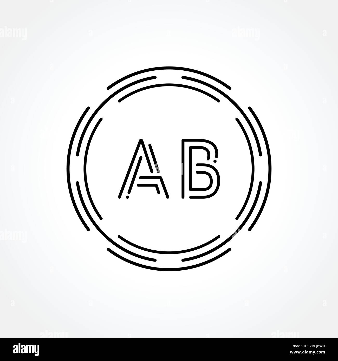 Initial AB Logo Creative Typography Vector Template. Digital Abstract ...