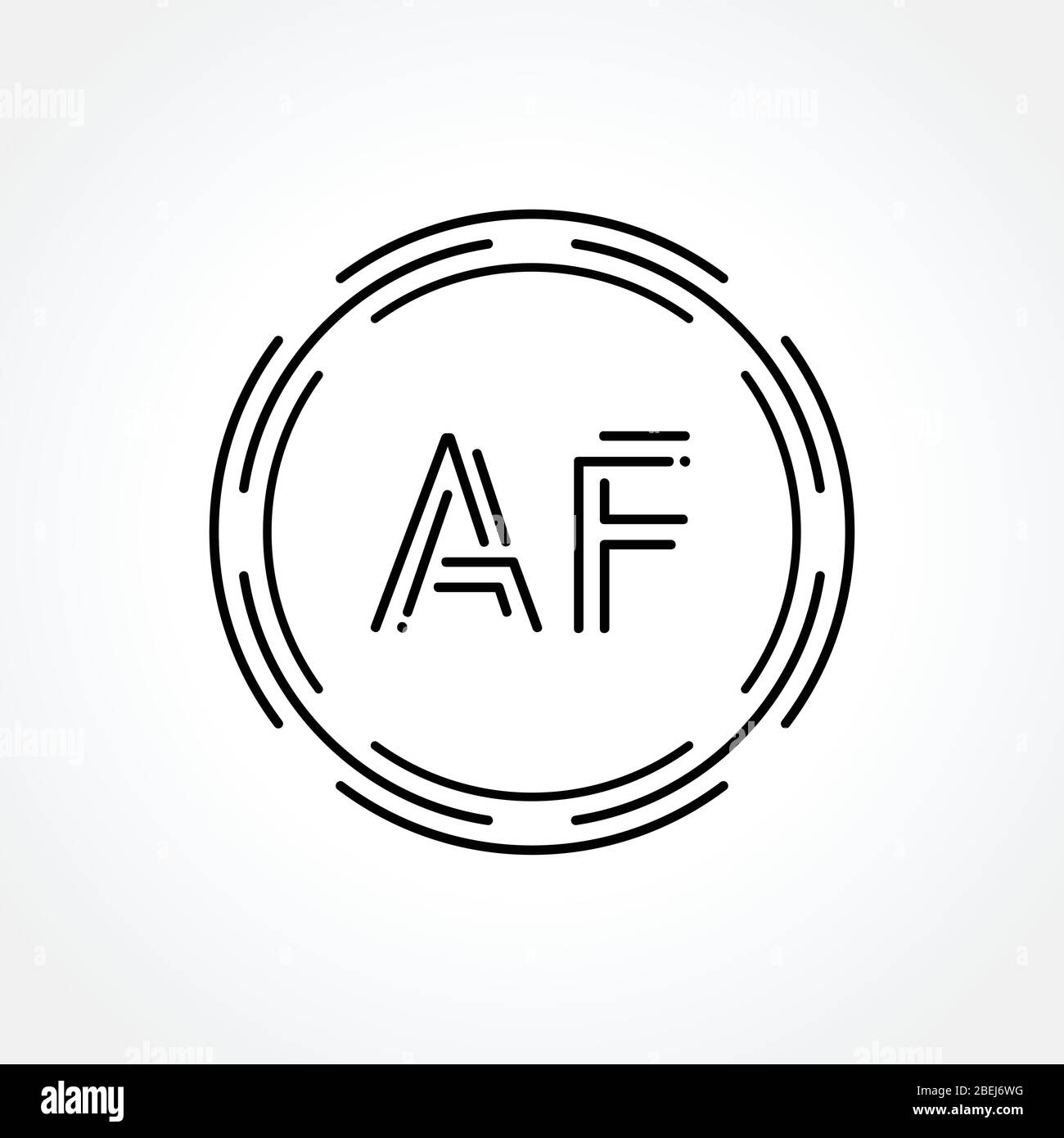 Initial AF Logo Creative Typography Vector Template. Digital Abstract ...