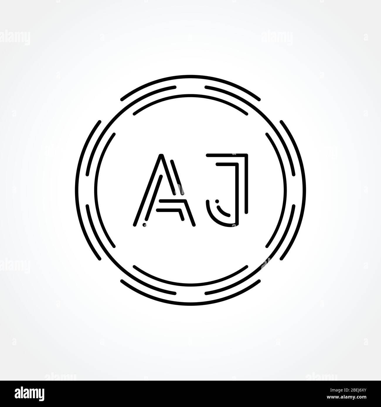 Initial AJ Logo Creative Typography Vector Template. Digital Abstract ...