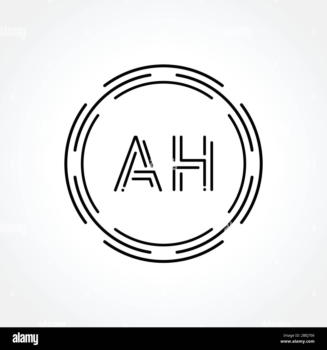 Initial AH Logo Creative Typography Vector Template. Digital Abstract ...