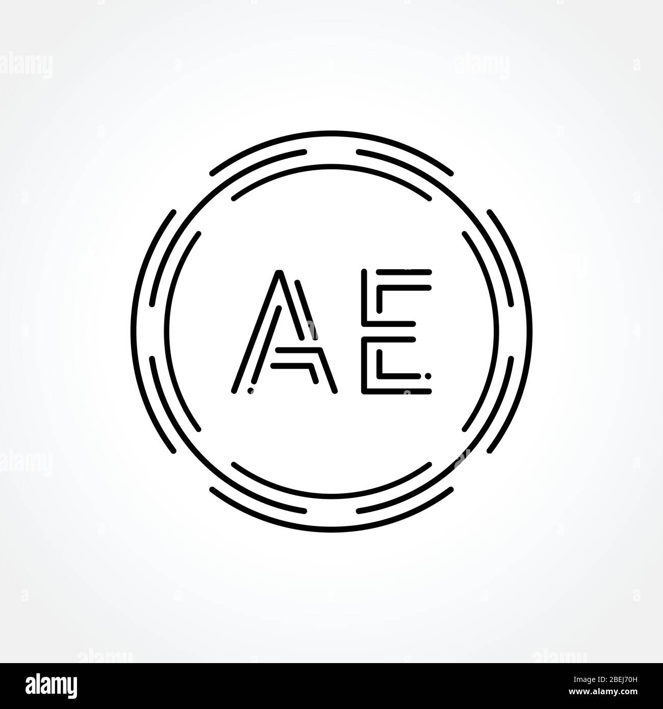 Initial AE Logo Creative Typography Vector Template. Digital Abstract Letter AE Logo Design ...