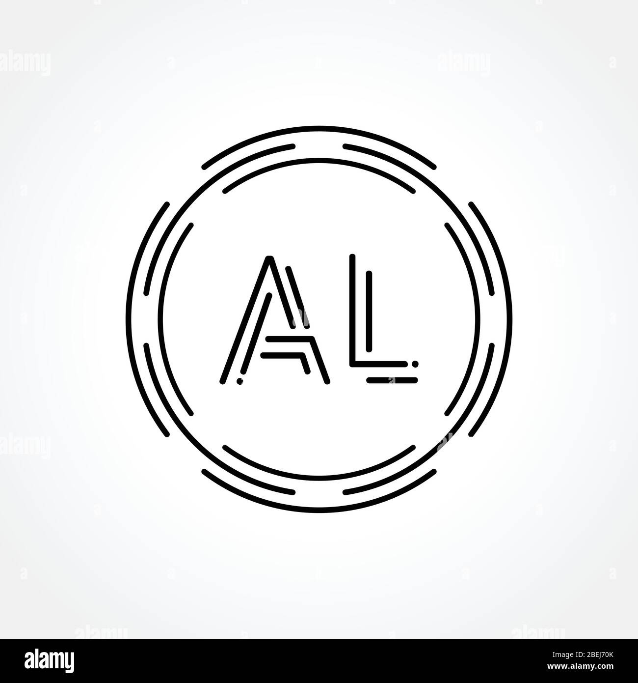 Initial AL Logo Creative Typography Vector Template. Digital Abstract ...