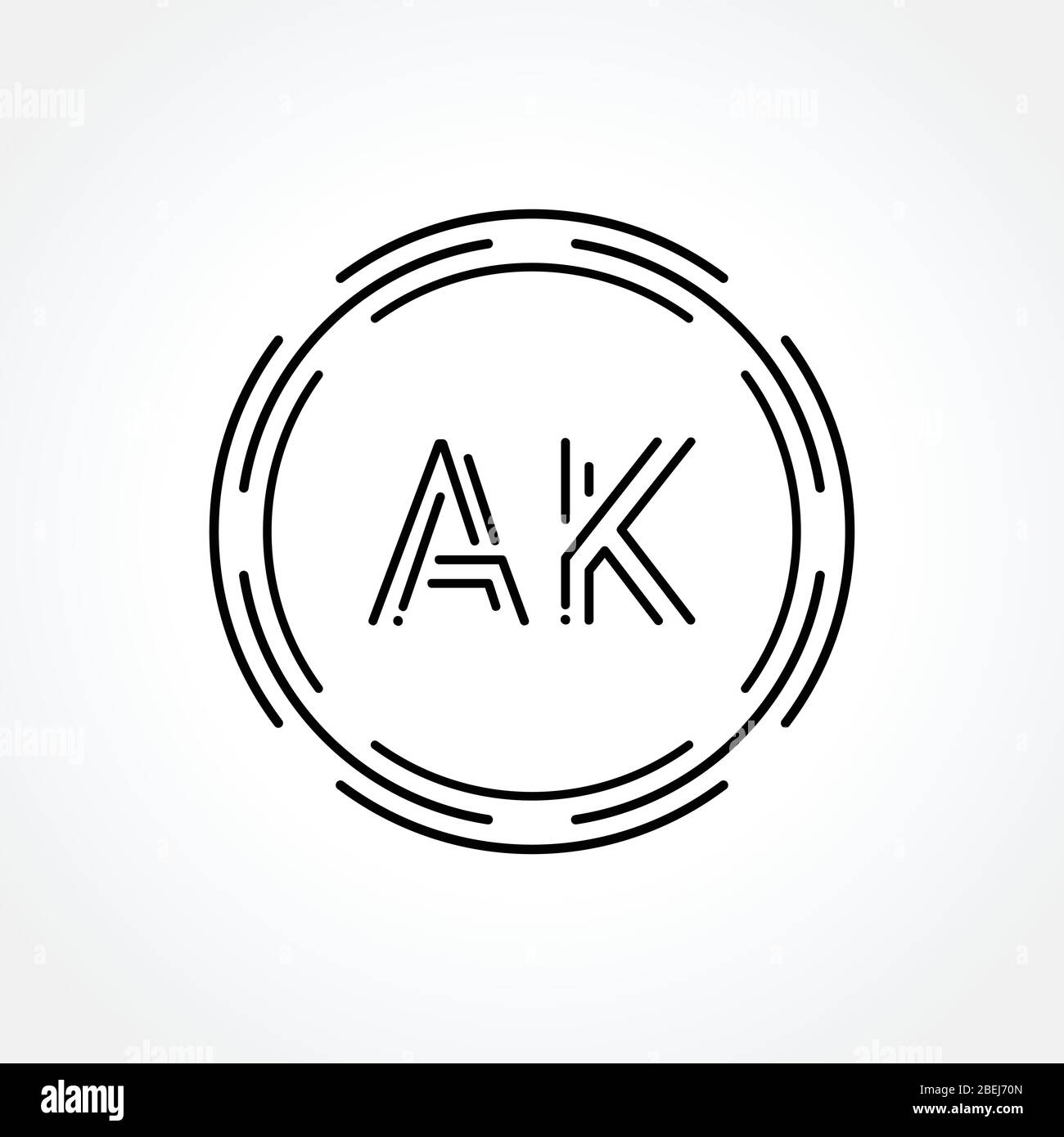 Initial AK Logo Creative Typography Vector Template. Digital Abstract ...