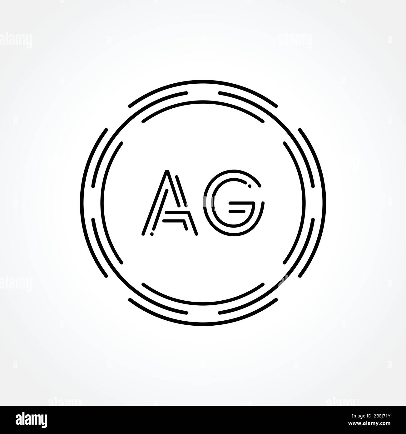 Initial AG Logo Creative Typography Vector Template. Digital Abstract Letter AG Logo Design ...