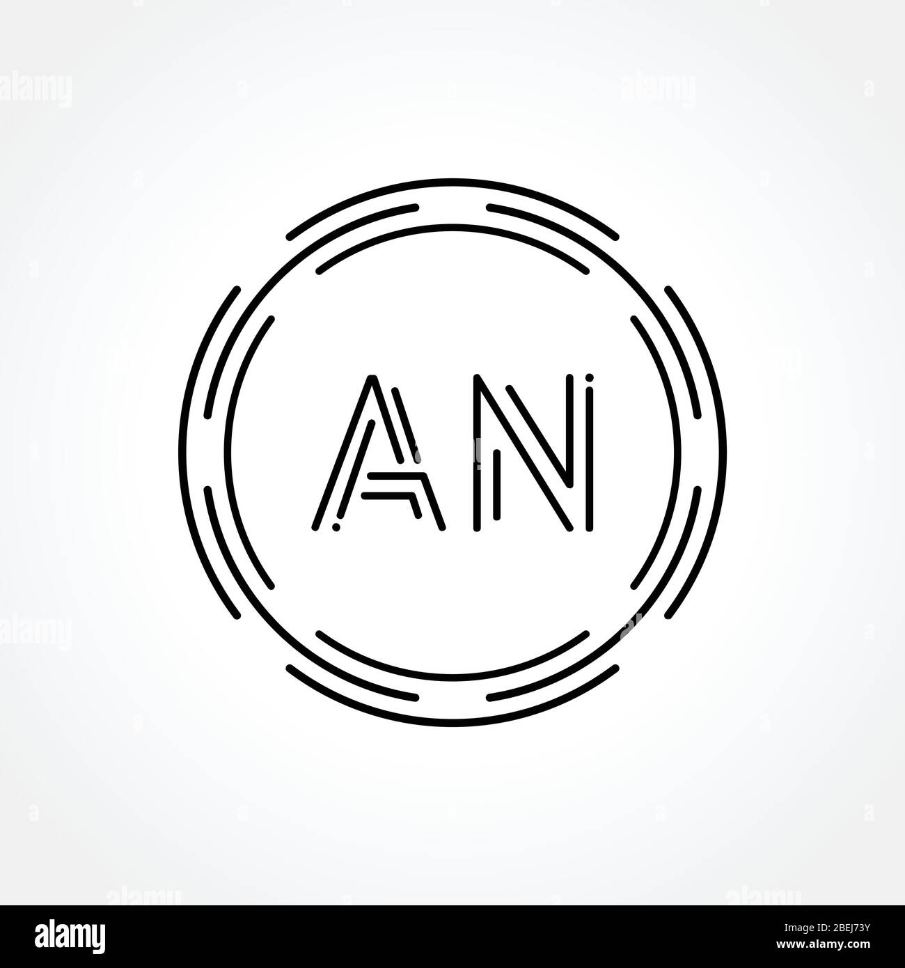 Initial AN Logo Creative Typography Vector Template. Digital Abstract ...