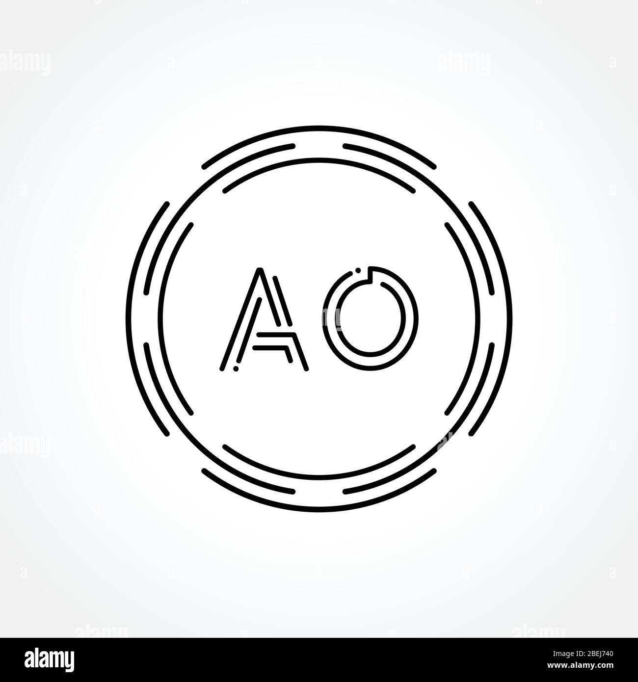 Initial AO Logo Creative Typography Vector Template. Digital Abstract ...