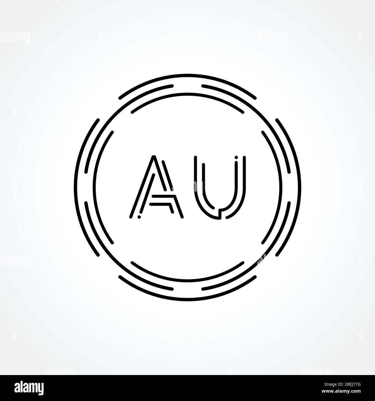 Initial AU Logo Creative Typography Vector Template. Digital Abstract ...