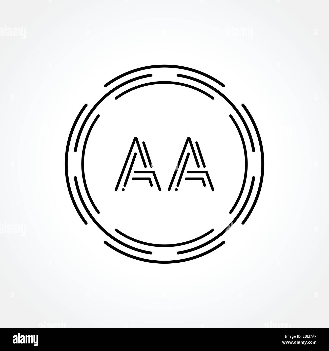 Initial AA Logo Creative Typography Vector Template. Digital Abstract ...