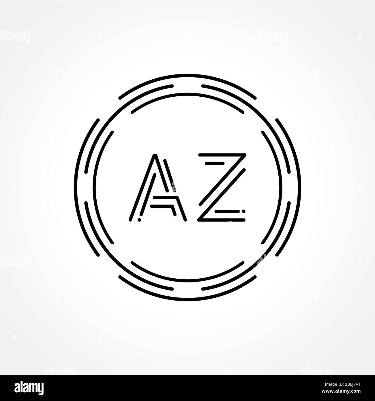 Initial AZ Logo Creative Typography Vector Template. Digital Abstract ...