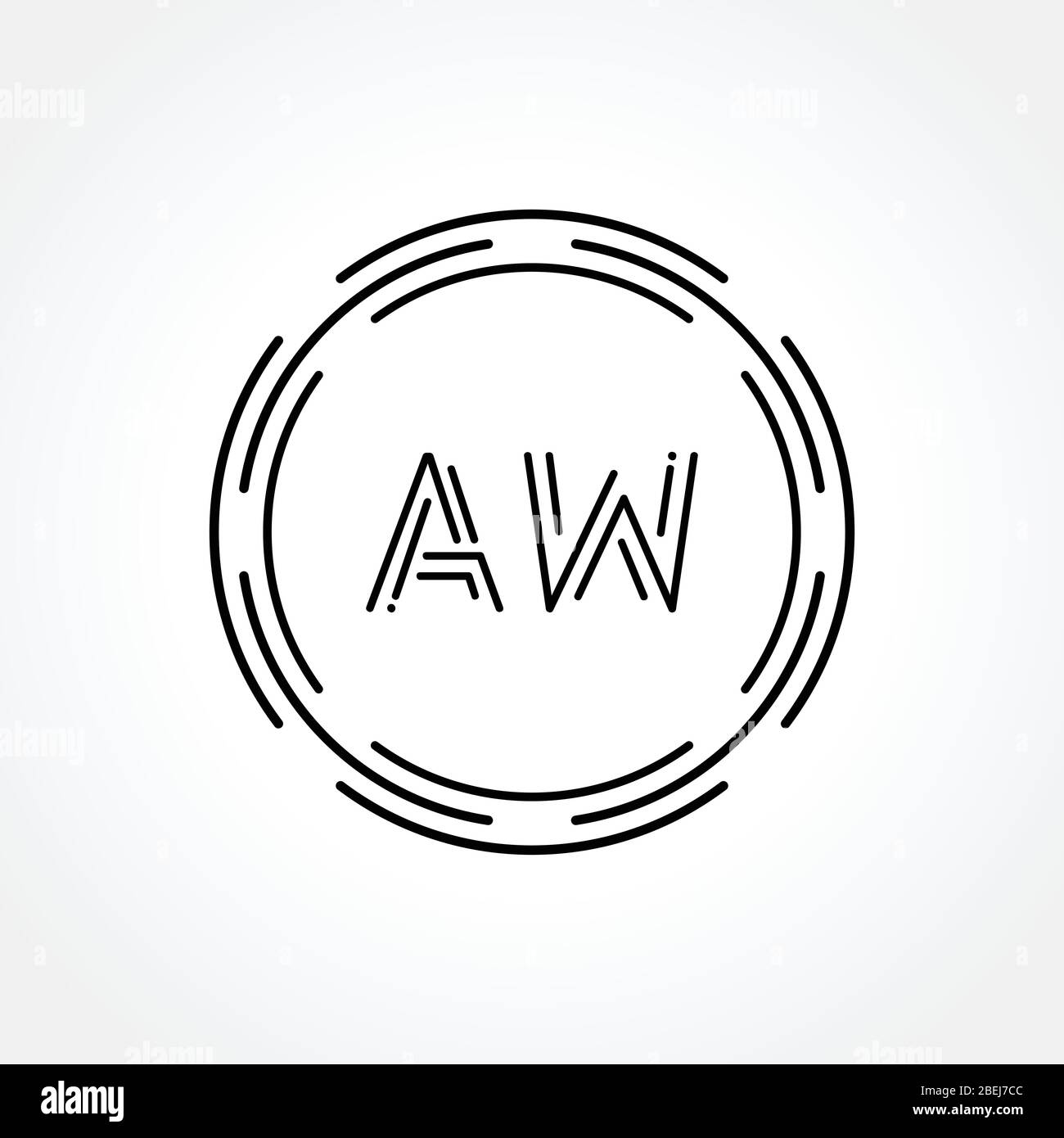 Initial AW Logo Creative Typography Vector Template. Digital Abstract ...