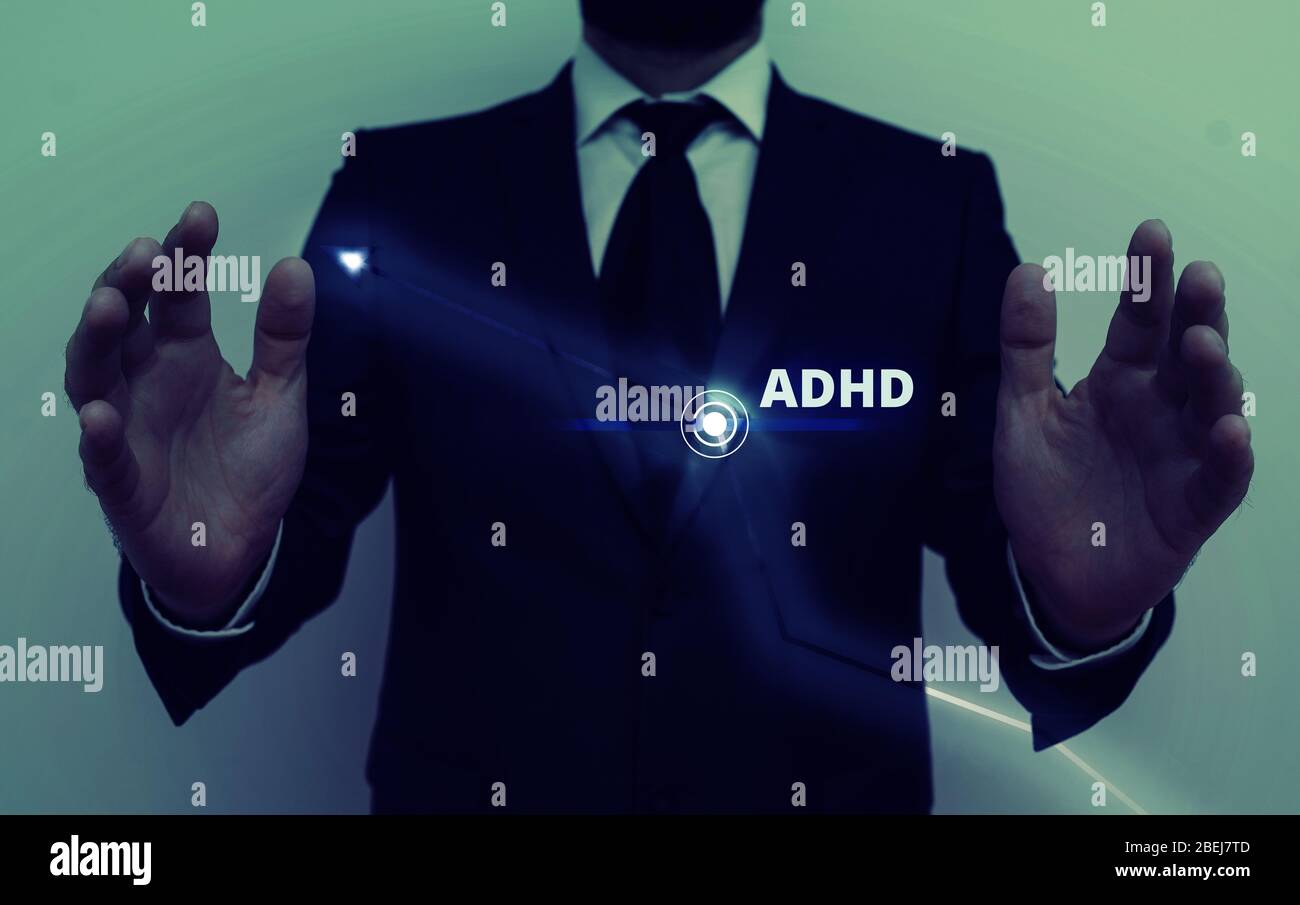 Conceptual hand writing showing Adhd. Concept meaning Mental health ...