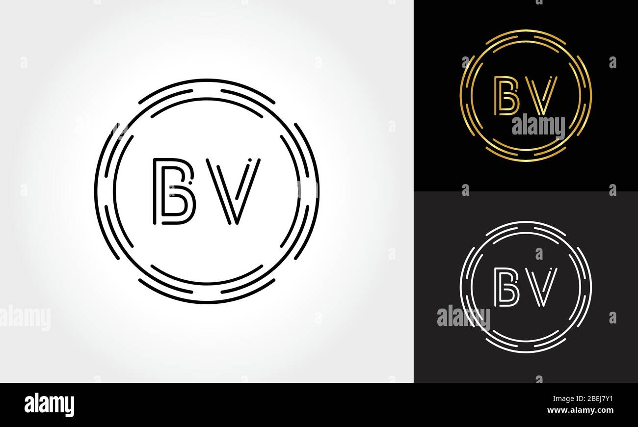 Initial Letter BV Logo Creative Typography Vector Template. Digital ...
