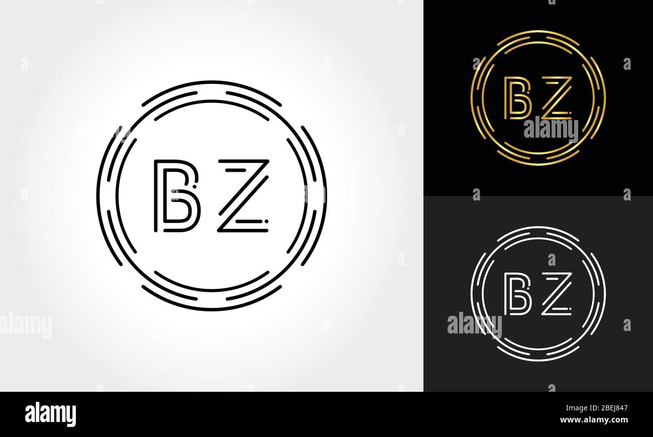 Initial Letter BZ Logo Creative Typography Vector Template. Digital ...