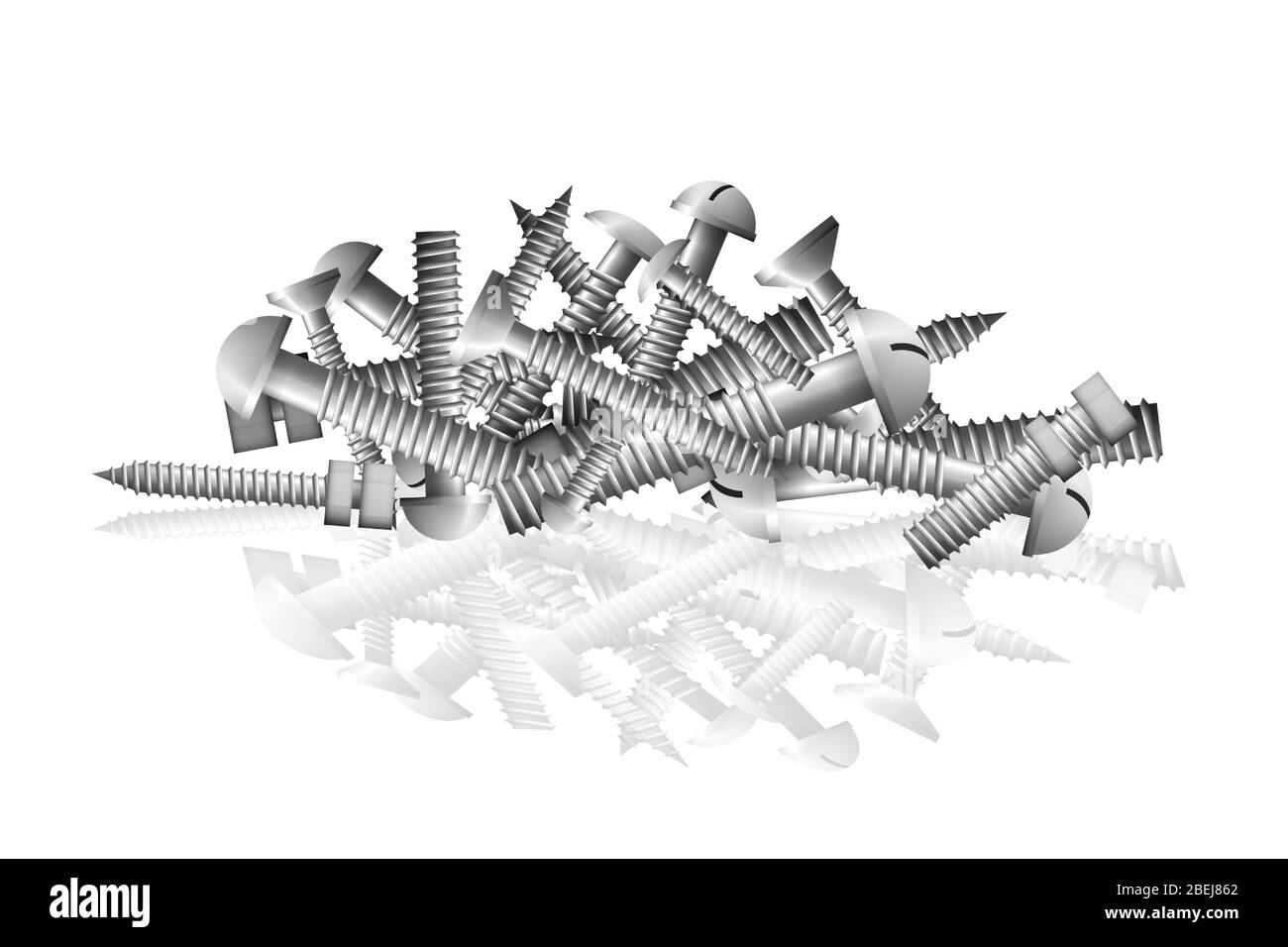 Nails of stainless steel pile. The group fastener symbol vector ...