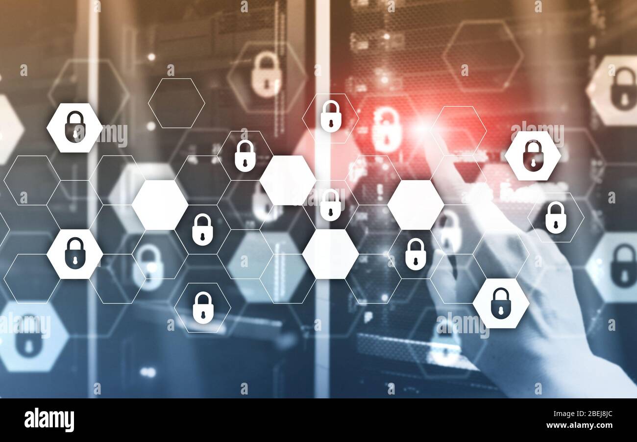 Server rack room digital security data protection concept Stock Photo ...