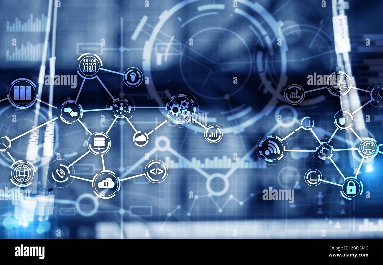 Server room IOT communication Smart industry internet of things concept ...
