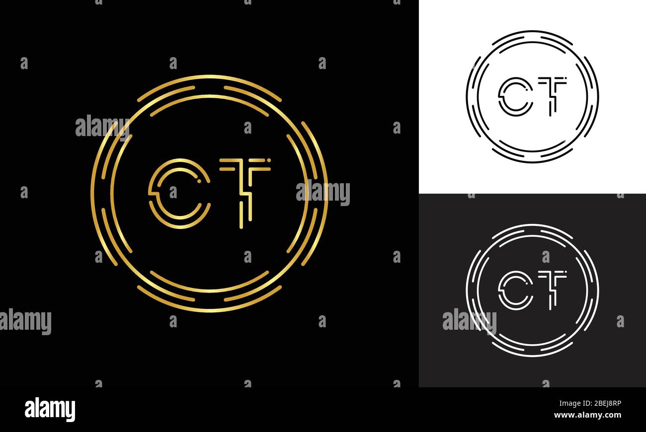 Initial CT Letter Logo Business Typography Vector Template. Digital ...